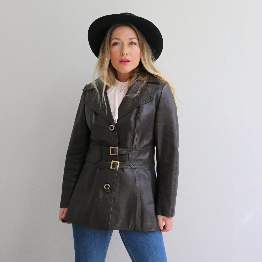 1970's Richard Of Mayfair Leather Jacket // Women's S… - Gem